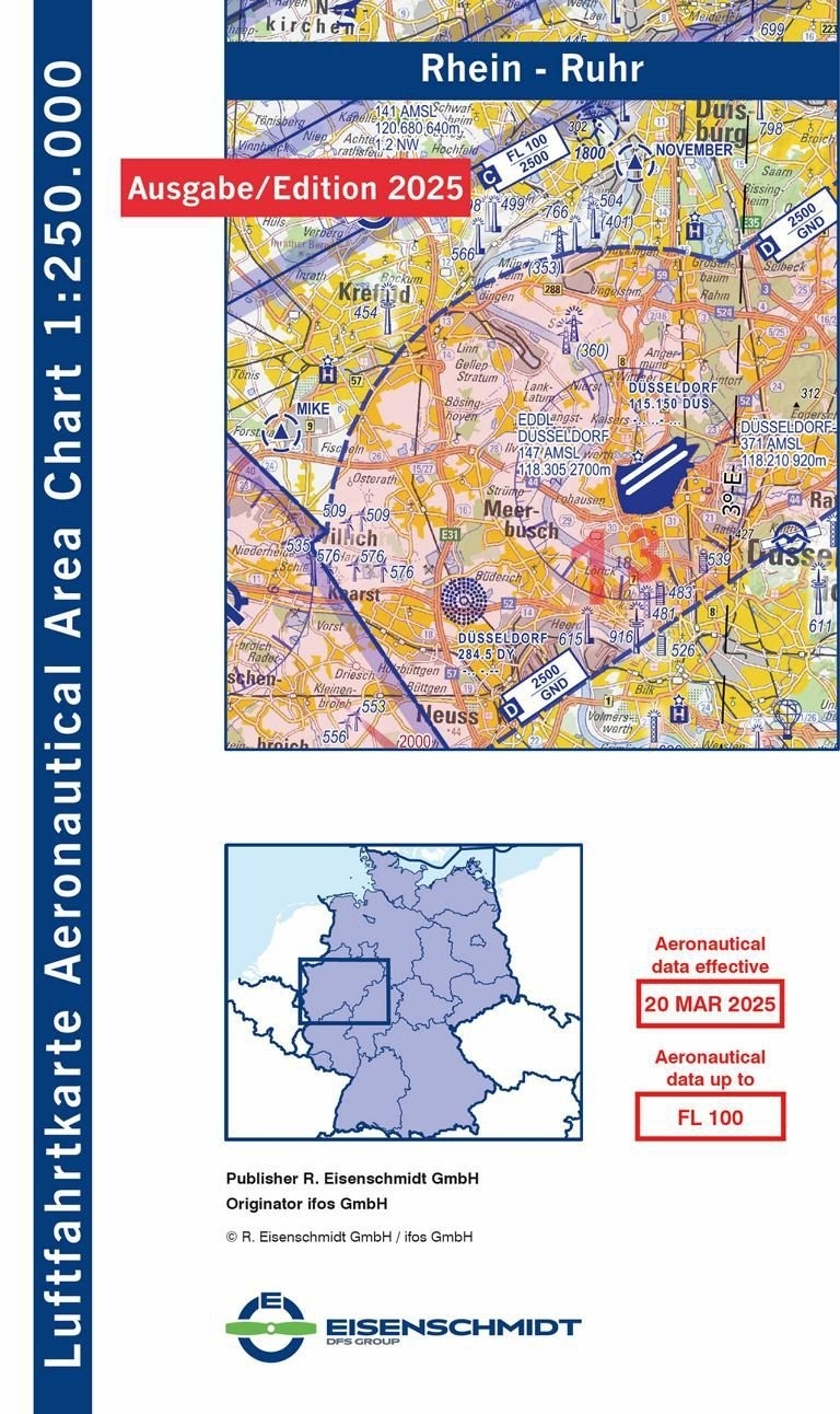 ICAO Chart of Rhein-Ruhr, Paper, Scale 1:250.000
